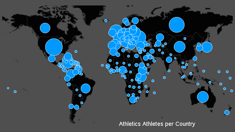 Athletics Athletes per Country (2012)