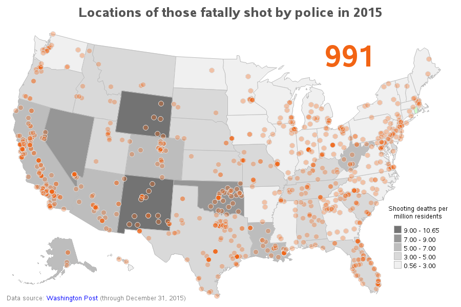 US Police Shootings Map 2015